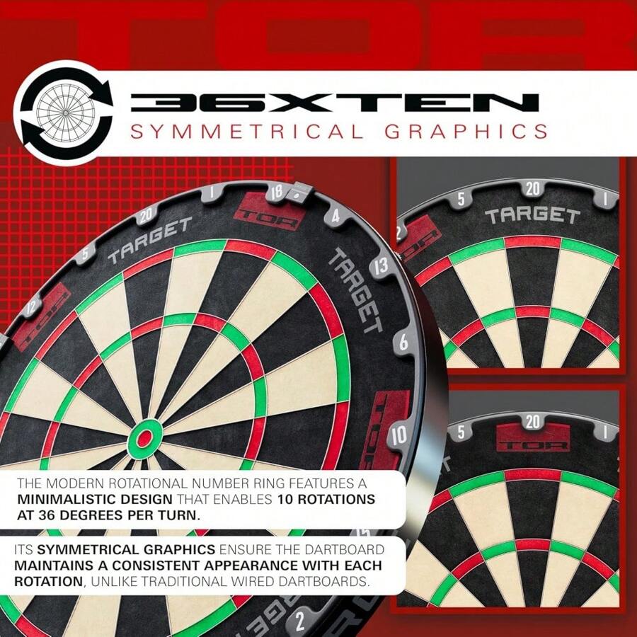 Target Darts TOR Dart Board, World Champions Steel Tip Dartboard ...