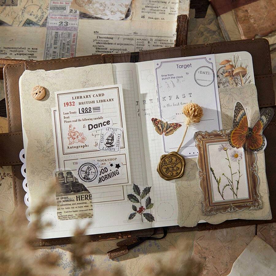 1 Pack Of 28pcs Vintage Texture Scrapbooking Papers, DIY Decorative ...