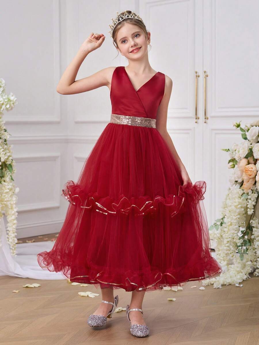 Tween Girls Elegant Glitter Wedding Beauty Pageant Birthday Party Prom ...