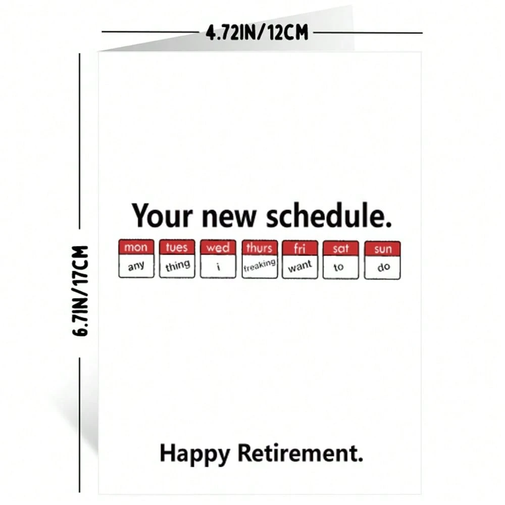 Funny Retirement Card, New Retirement Schedule, Happy Retirement Card ...