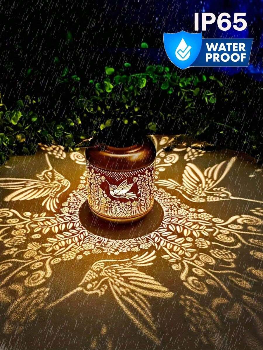 1pc Hummingbird Solar Light Outdoor Hanging Metal Decorative Lantern ...