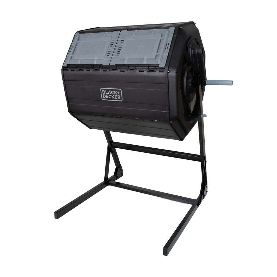 BLACK+DECKER Composting Drum, Dual Chamber Composting Machine, 40 ...