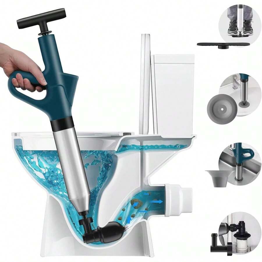 Toilet Plunger Drain Clog Remover High Pressure Air Drain Blaster Gun ...