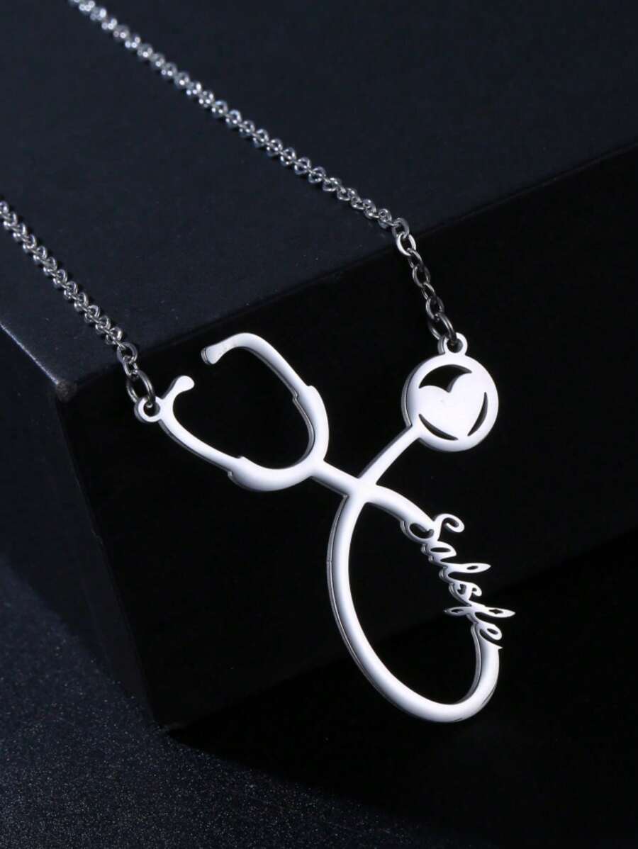 Personalized Stethoscope Name Necklace Stainless Steel Chain Pendant ...