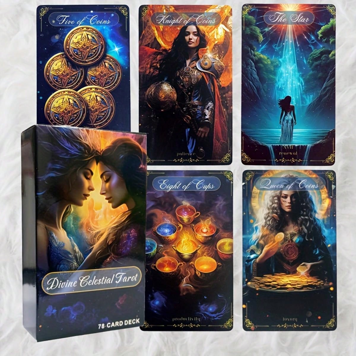 Divine Celestial Tarot Deck-78 Cards For Family Fun,High Quality ...