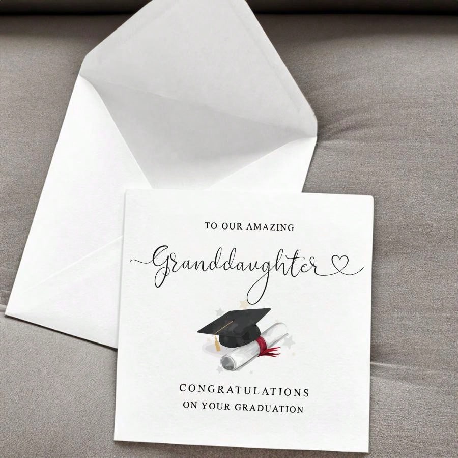 Granddaughter Graduation Card- With Cap & Scroll Greeting Card ...