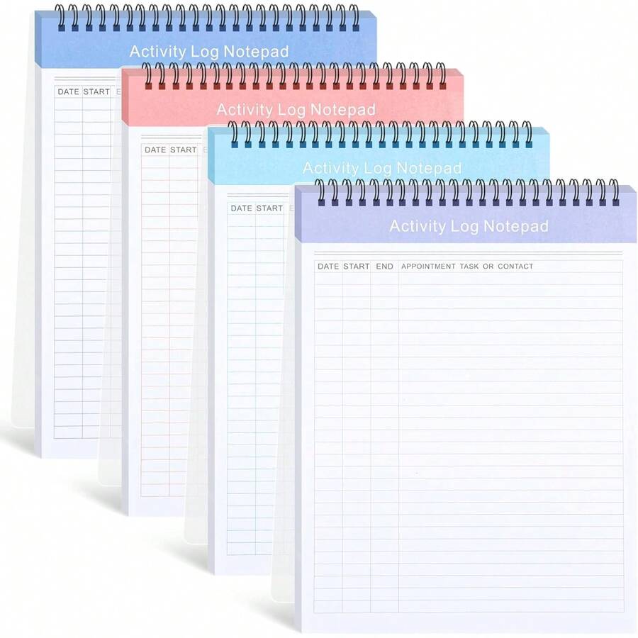 4 Pcs Activity Log Notepad Daily Activity Log Book 8.5 X 11 Inches ...