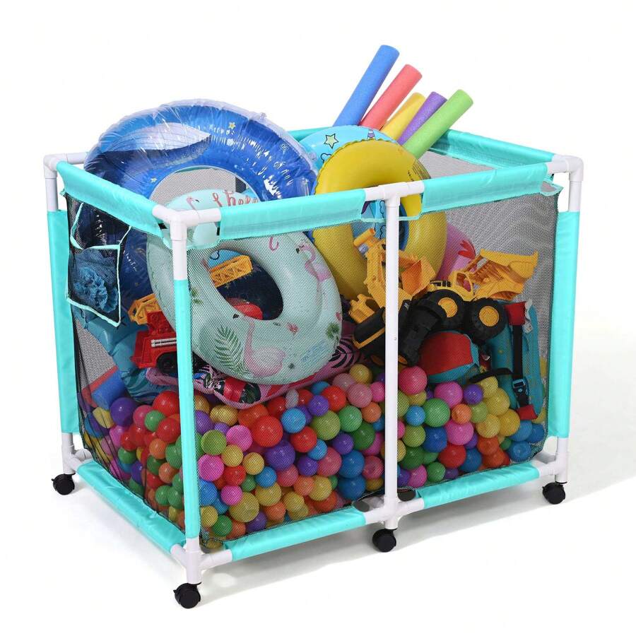 Aquaterior Extra Large Mesh Pool Storage Bin 214 Gallon Noodles Holder ...