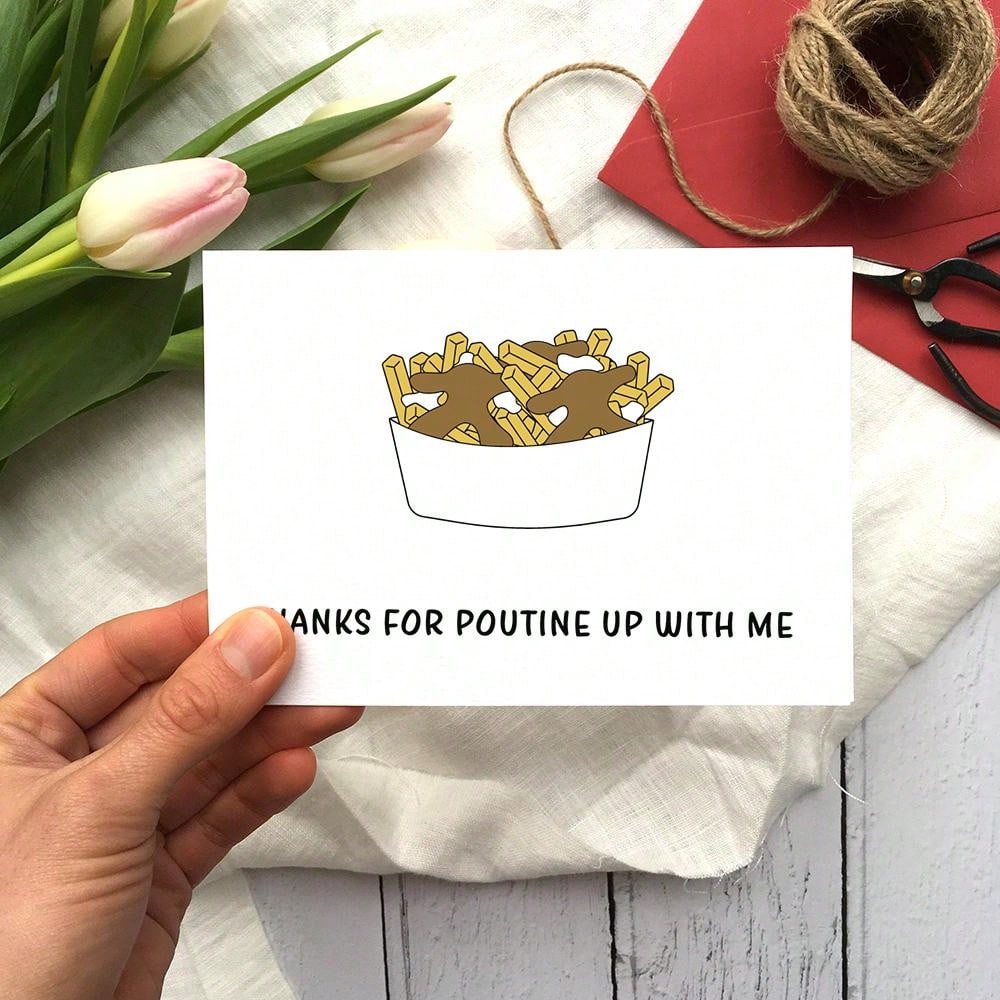 Funny Poutine Anniversary Card, Fries And Gravy Anniversary Gift ...