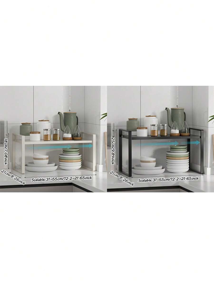 1pc Office, Kitchen Cabinet And Countertop Shelf Organiser, Shelf Riser ...