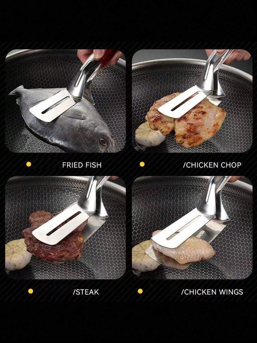 1 Pc Stainless Steel Multi-Functional Frying Clip For Steak, Fish, Meat ...