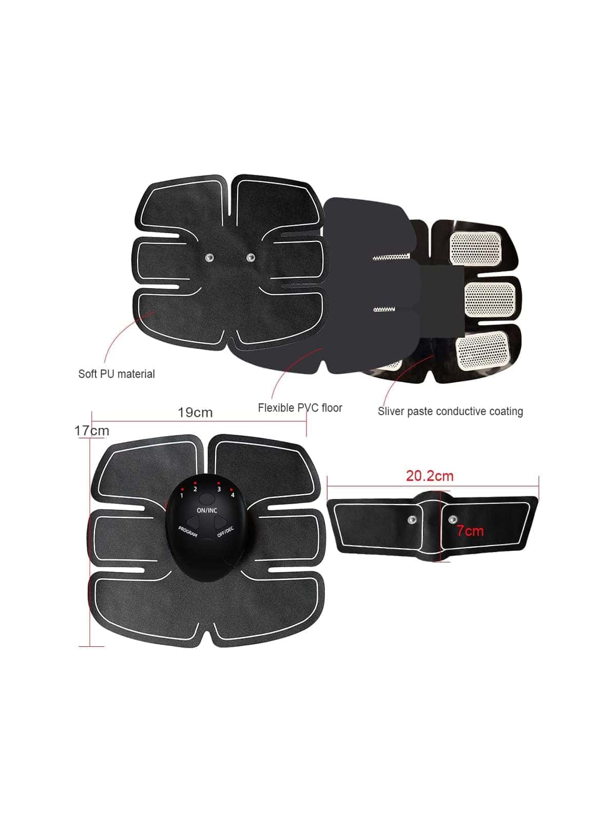 EMS Muscle Stimulator Trainer Intelligent Fitness Abdominal Training ...