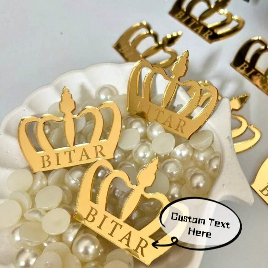 Crown Tags, Gold Crown Tag Custom Crown Personalized Crown Baptism Tag ...