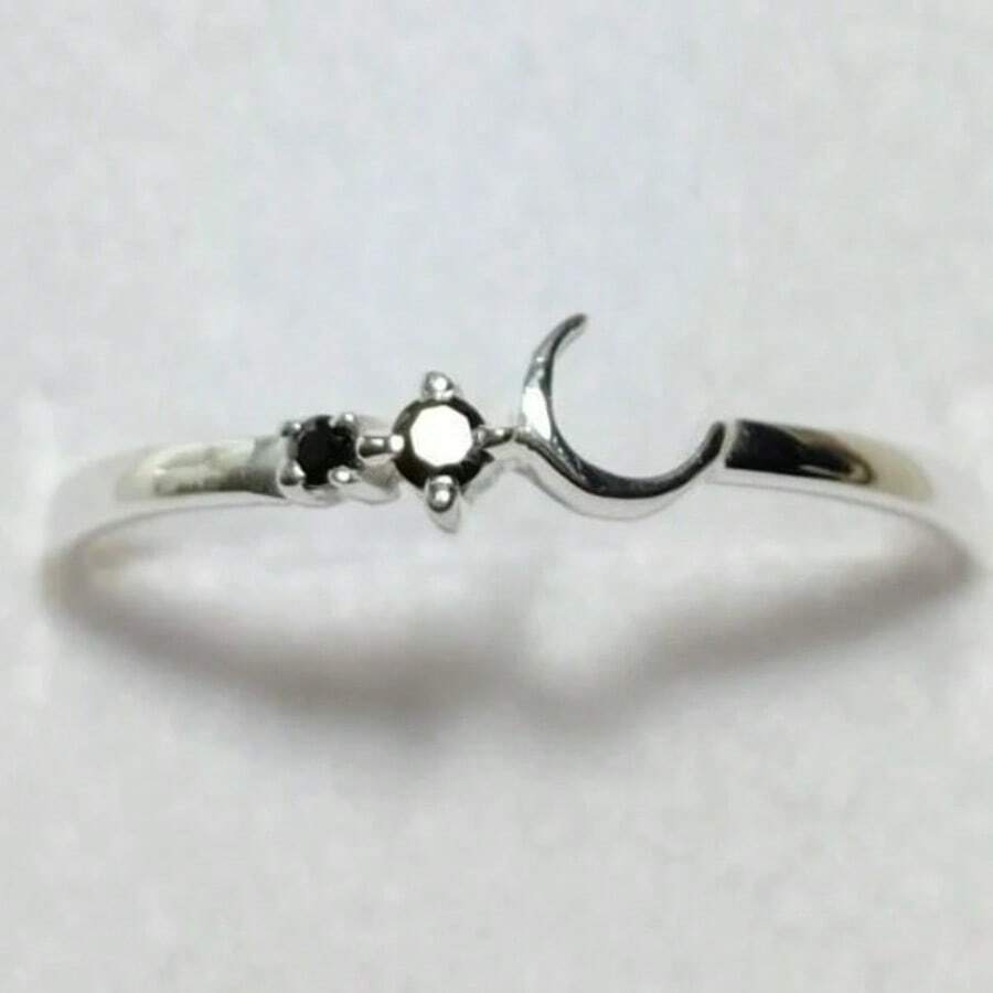 1pc Minimalist & Elegant Star Moon Shape Ring, Suitable For Daily ...