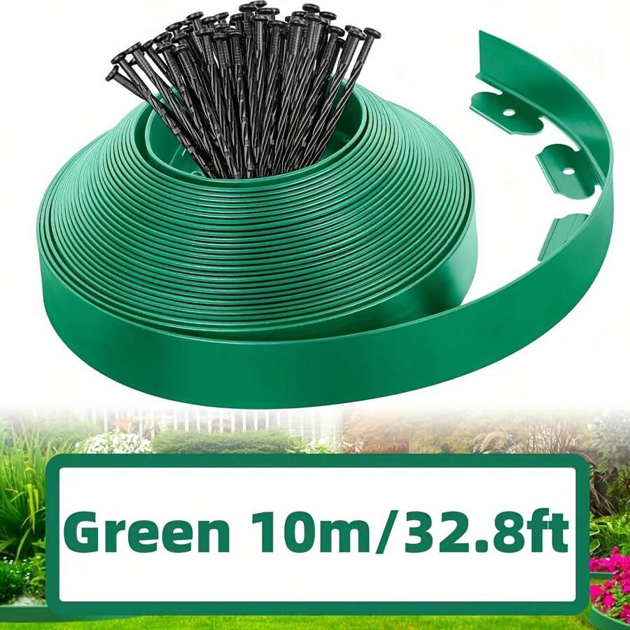 Zestaw obrzeży ogrodowych z tworzywa sztucznego PE 393,7 cala - obrzeża krajobrazowe w kształcie ...