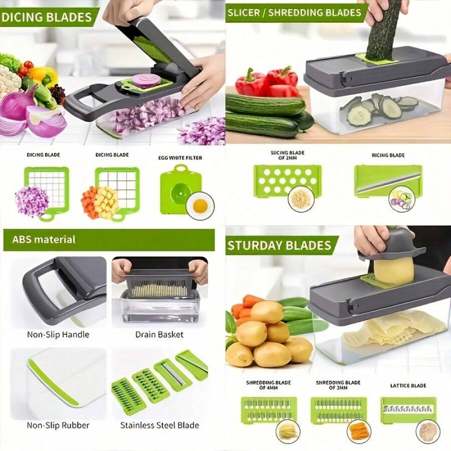 HOT-[Multi-Functional Kitchen Grater Set] 15-Piece Multi-Functional ...