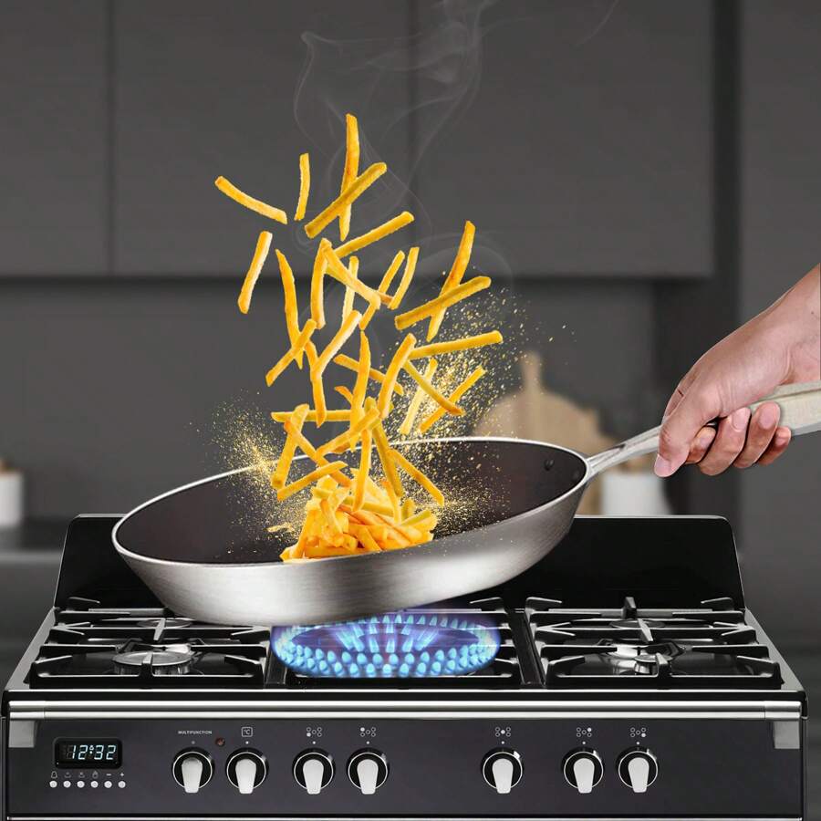 SOGA Stainless Steel Fry Pan 22cm Frying Pan Induction FryPan Non Stick ...