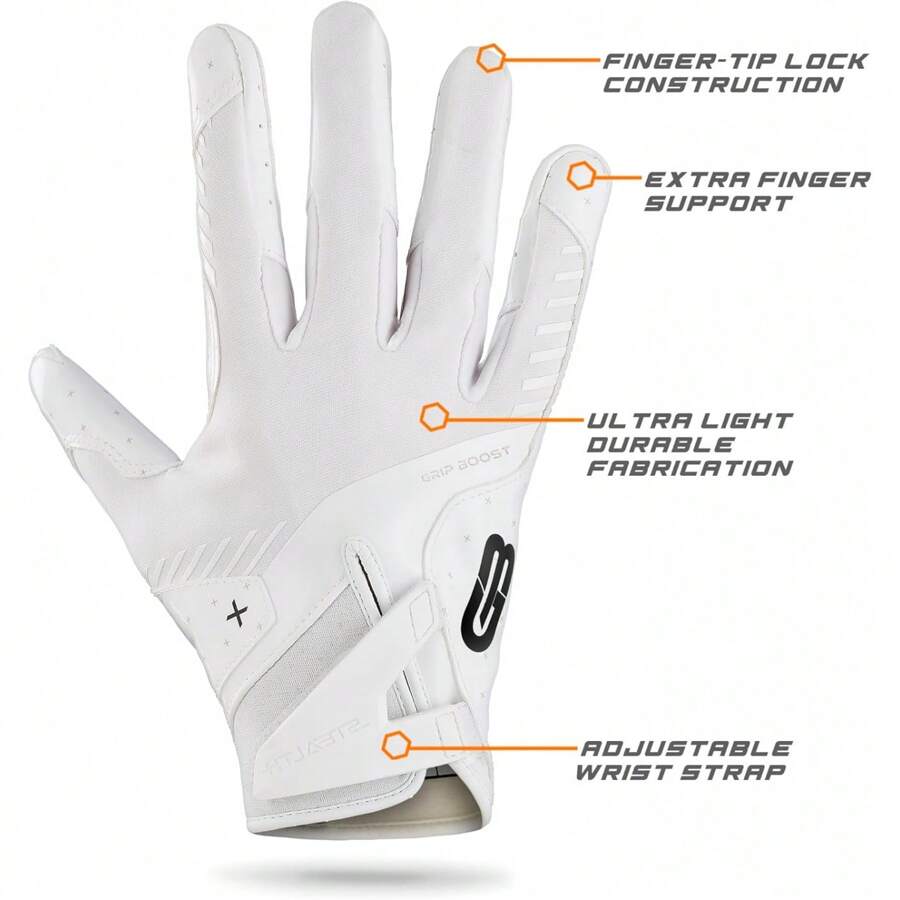 Grip Boost Football Gloves Solid Stealth 6.0 Boost Plus Men's Receiver ...