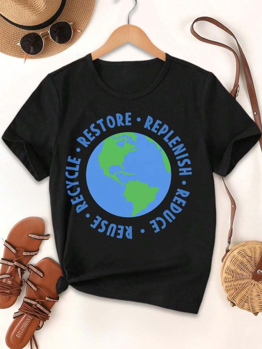 Valentine's Day Earth Day T-Shirt Restore Replenish Reduce Reuse ...