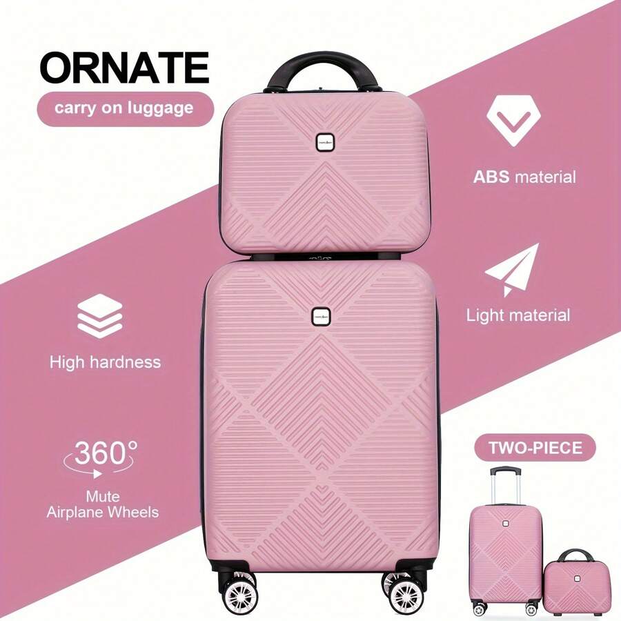 HOT-[2 Piece Efficient Carry-On Luggage] 2 Piece Luggage Set: Hardshell ...