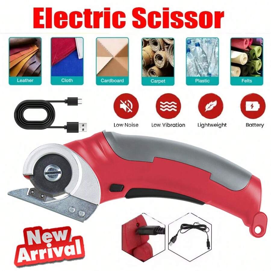 USB Rechargeable Electric Fabric Scissors, Multi-Functional Handheld ...