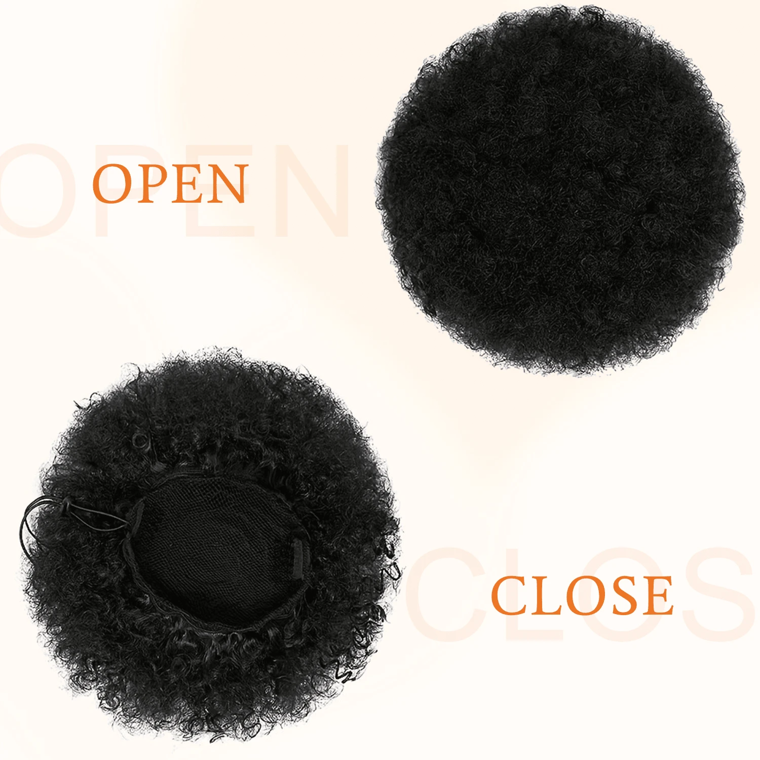 1 Pc Synthetic Afro Chignon Fluffy Hair Bun For Children Drawstring ...