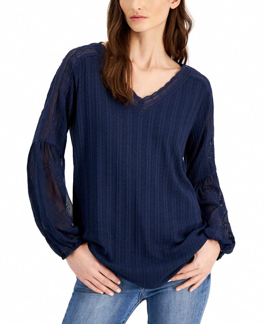 Fever Embroidered Knit Top | SHEIN USA