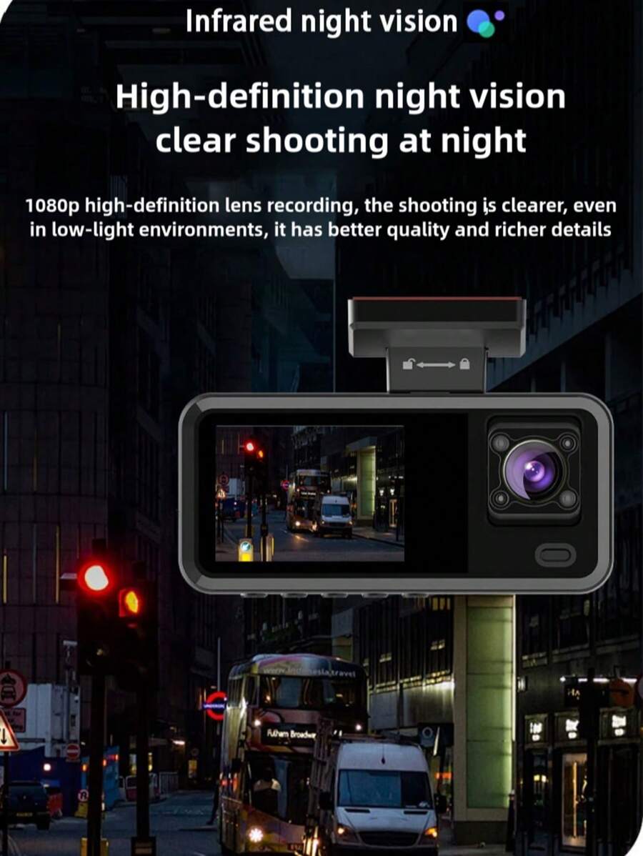 3 Channel Dash Cam,Car Dash Cam, Car Front Rear Image Recorder, Mini ...