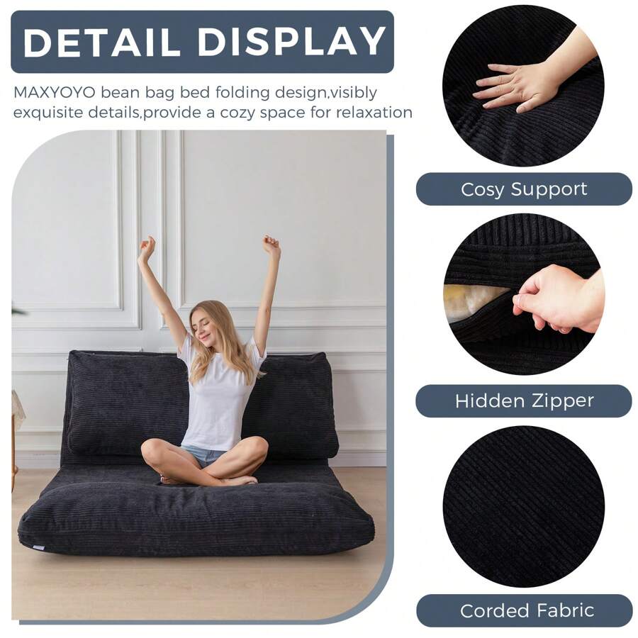 MAXYOYO - Sofá cama plegable tipo puf para adultos, colchón de suelo ...