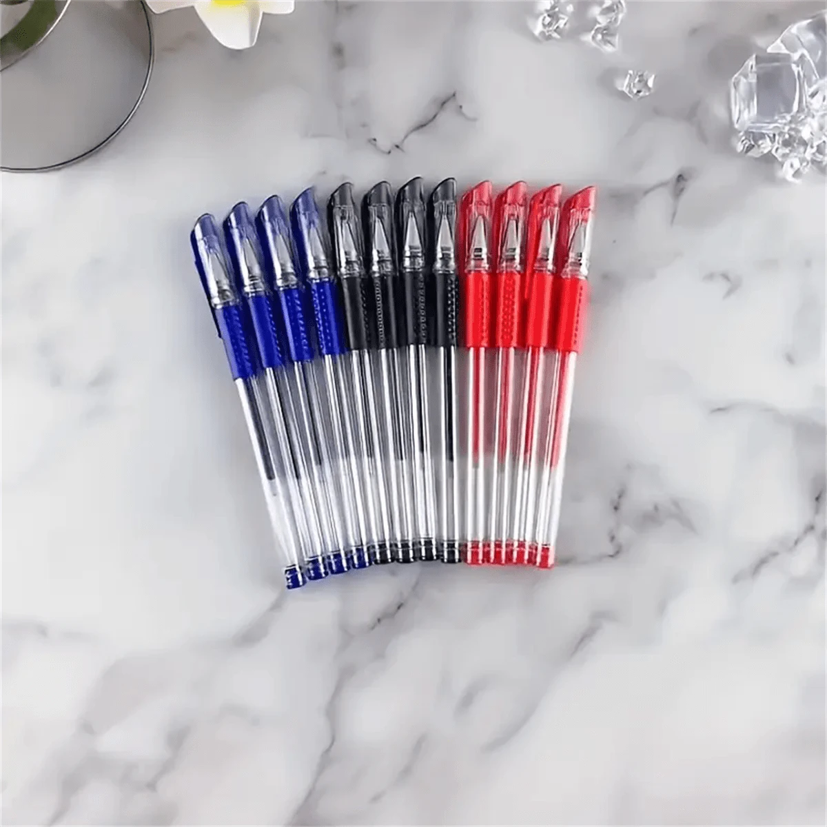 10pcs/Set Assorted Color Ballpoint Pens, Black, Blue, Red, 0.5mm Tip ...
