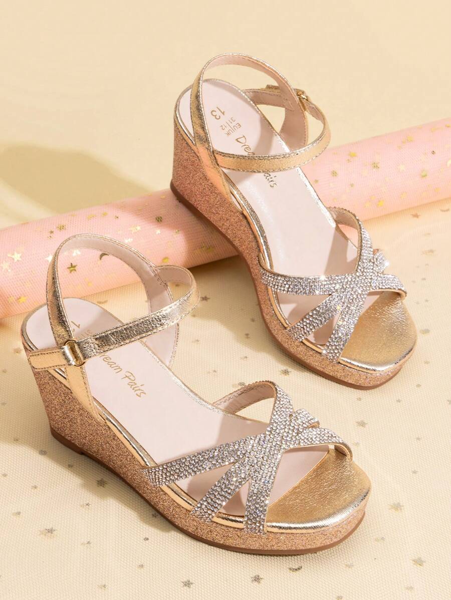 Girls Wedge Sandals Flatform Open Toe Summer Platform Sandals Flower ...
