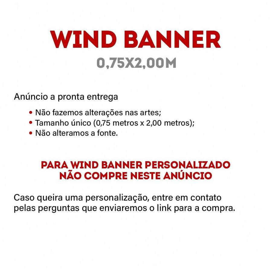 Felicita Wind Banner Sublimado Dupla Face Só Tecido 0,75x2,00 Gás e ...