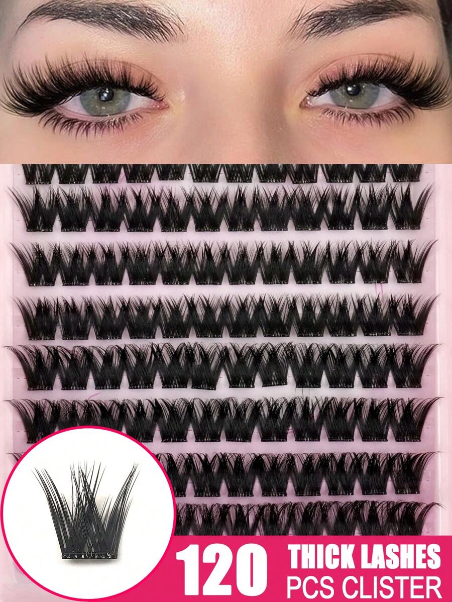 120 Cluster 10 Rows Individual Cluster Extension Fake Lashes C 0.07 8 ...