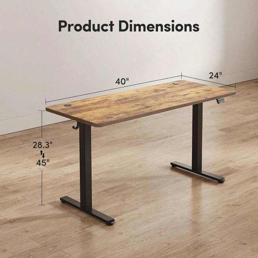 Electric Standing Desk Adjustable Height, 40 X 24 Inch Sit And Stand ...