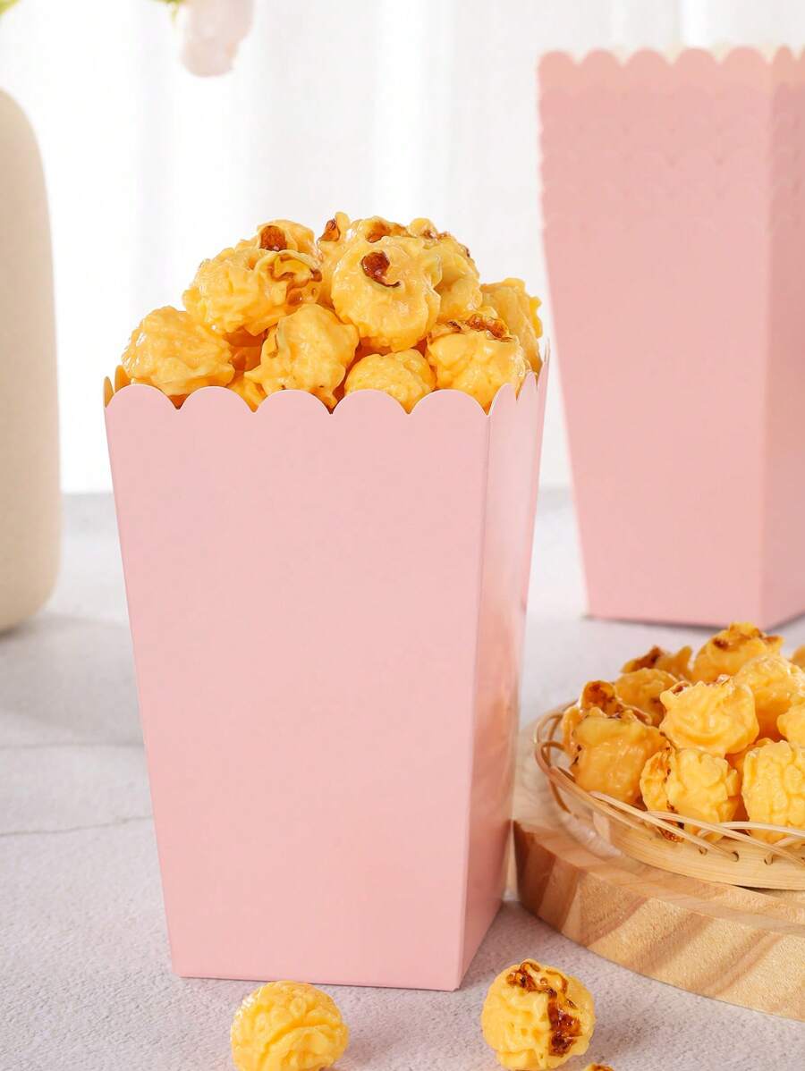 10/24pcs Pink Food Boxes, French Fries Boxes, Popcorn Cups, Popcorn ...