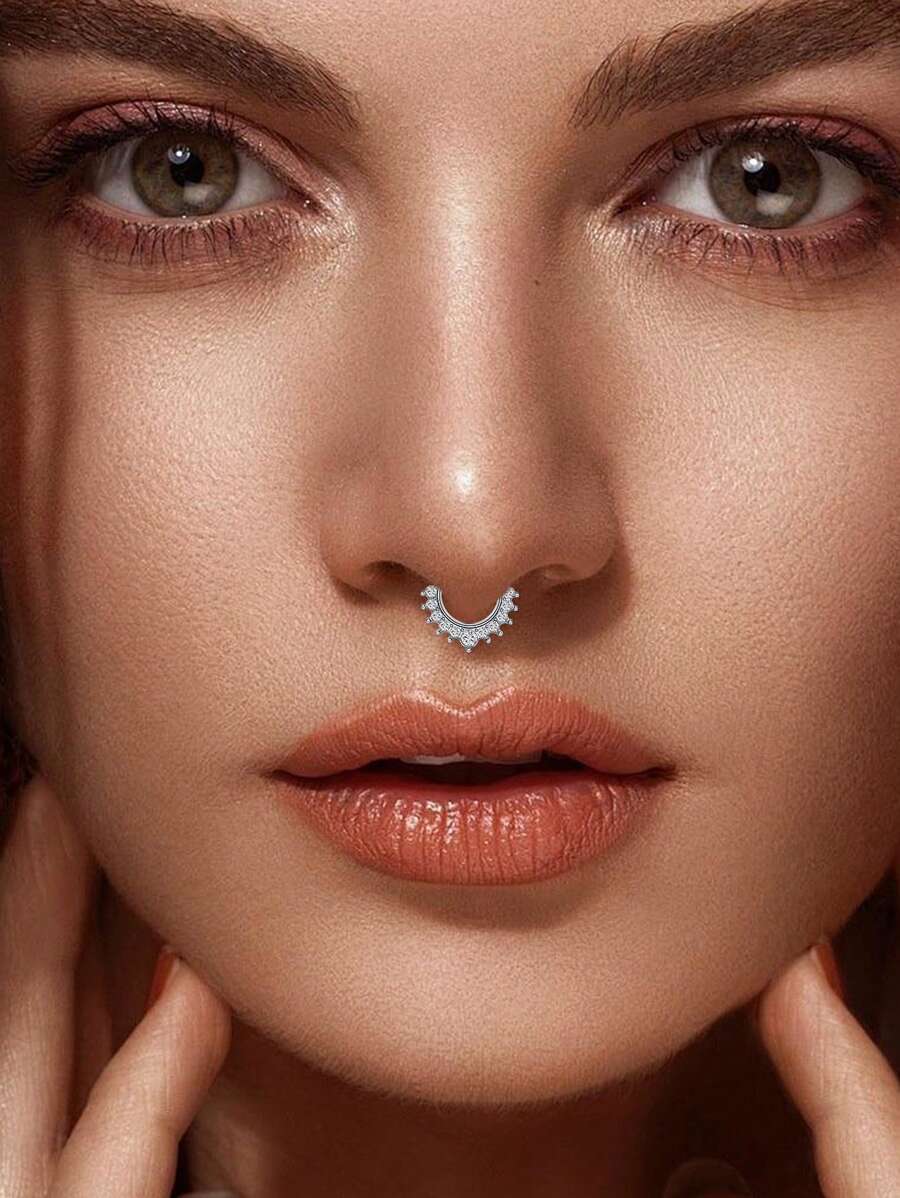 3pcs Fake Nose Ring Fake Septum Fake Nose Ring Hoop Clip On Fake Nose Piercing Faux Lip Ear ...