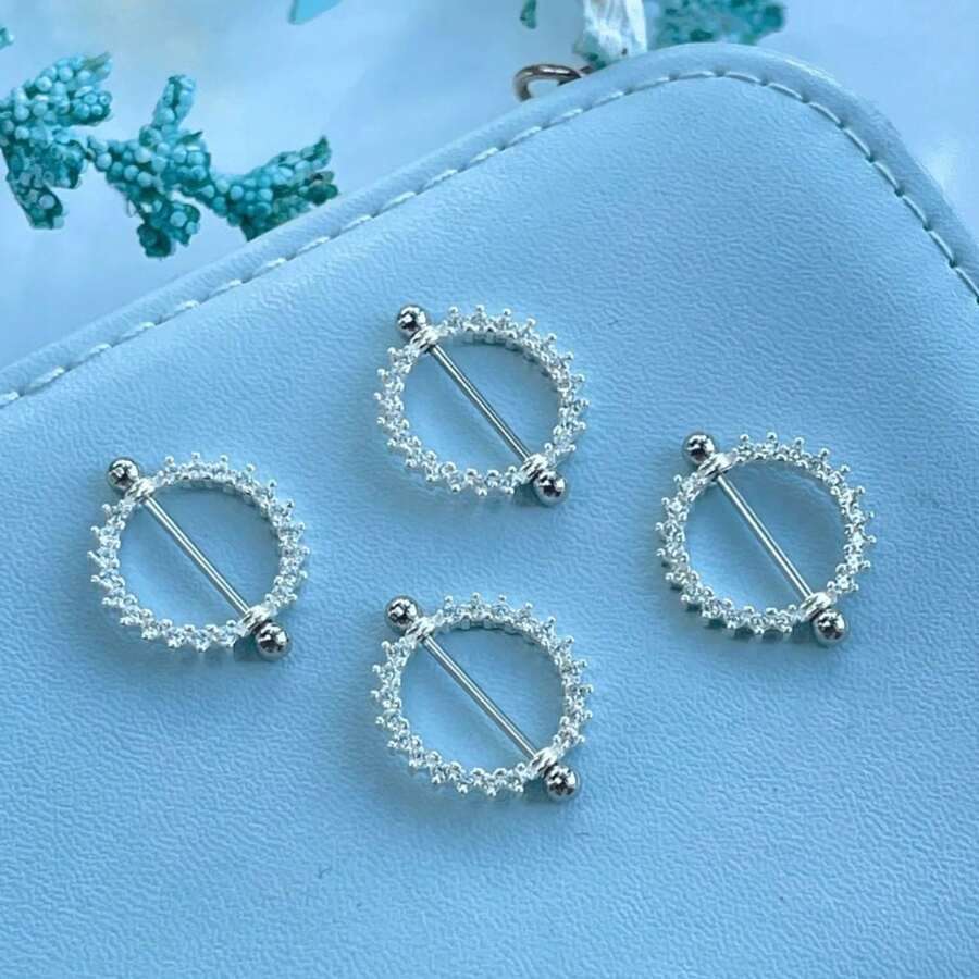 Piercing de Círculo mamilo cravejado-Prata e Dourado 1 unidade | SHEIN ...