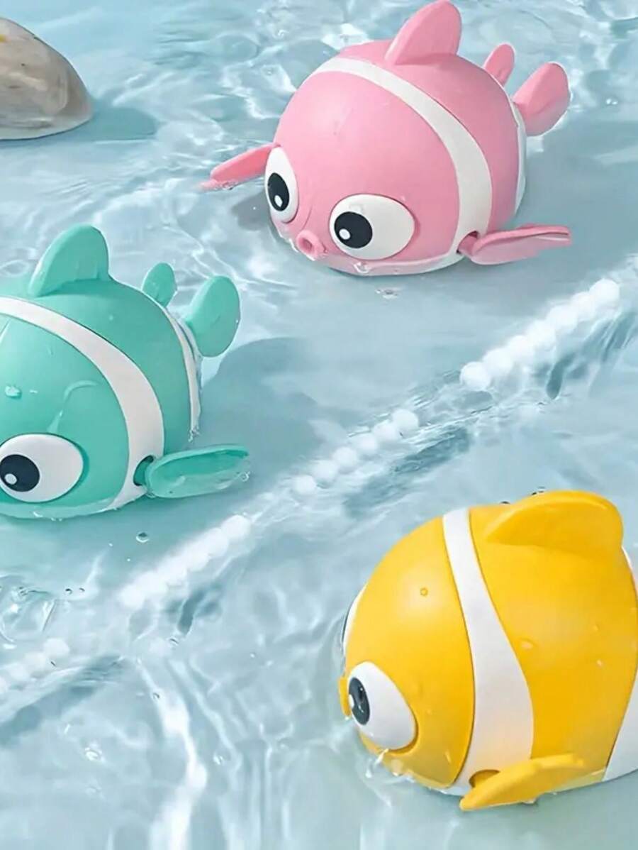 Bath Toy Swimmers Little Fish Duck Wind-Up Toy For Bath Pool Babies ...