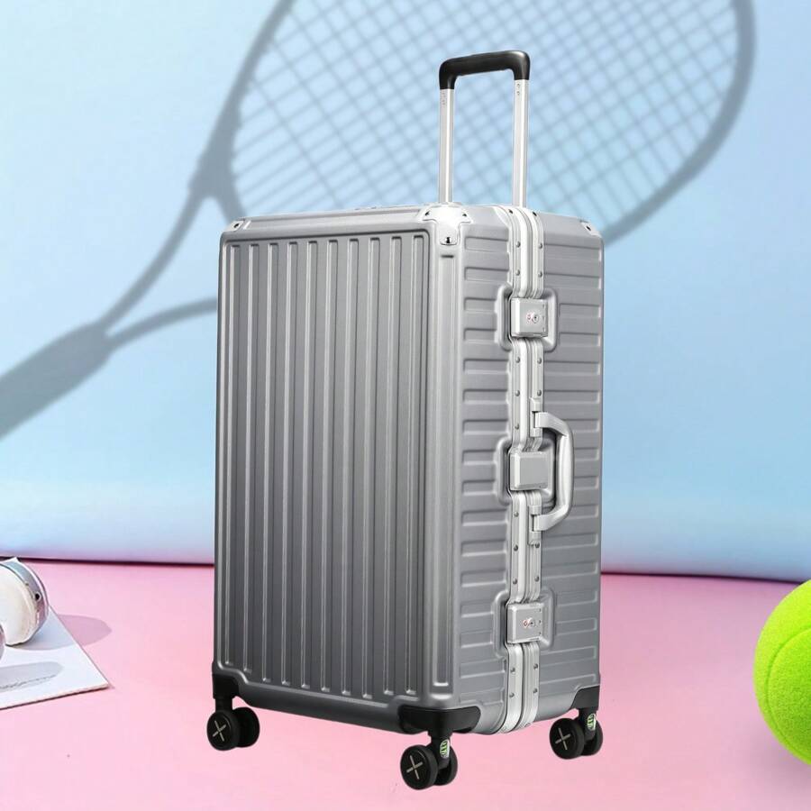 HOT-28-Inch Silvery Gray Polycarbonate Aluminum Hard Shell LUGGEX Sport ...