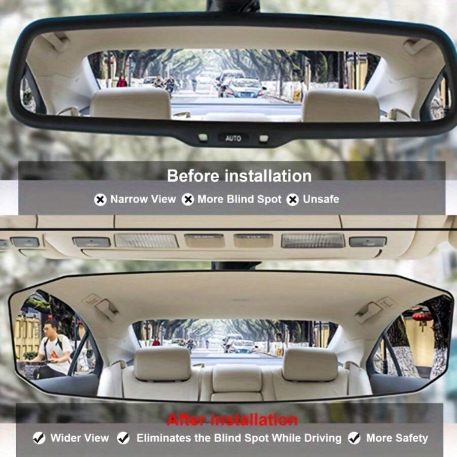 Easypie Selection 1pc Car Wide-Angle Rearview Mirror Curved Surface ...
