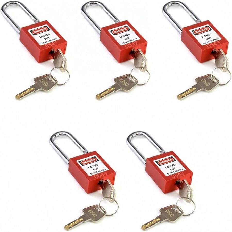 Lockout Tagout Locks, Safety Padlock, 5 Padlocks With 10 Keys, For Lock ...