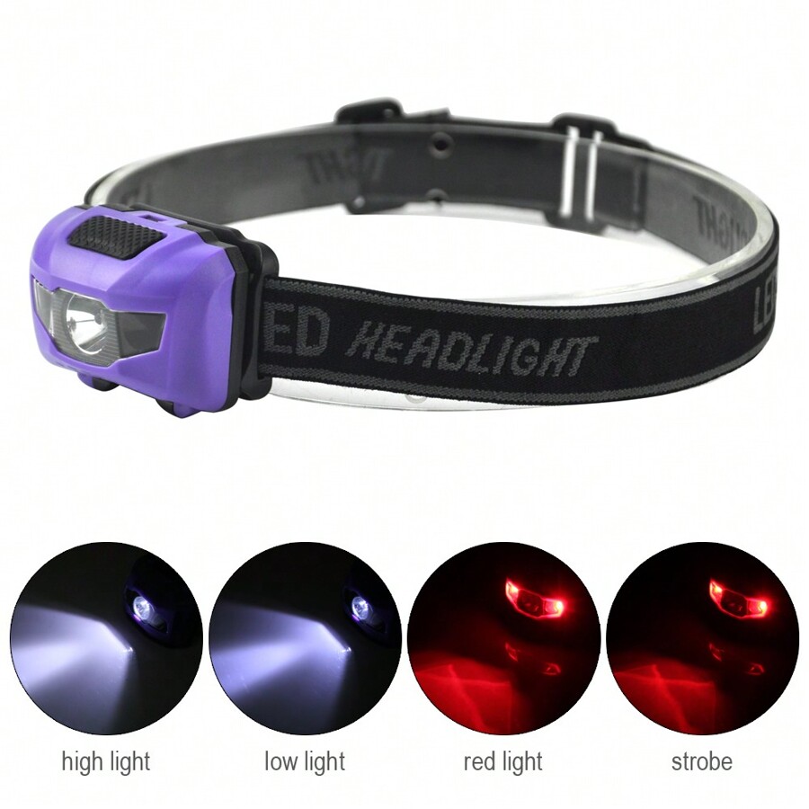 LED Mini Headlight 600LM Small Headlight 4 Mode AAA Battery Headlight ...