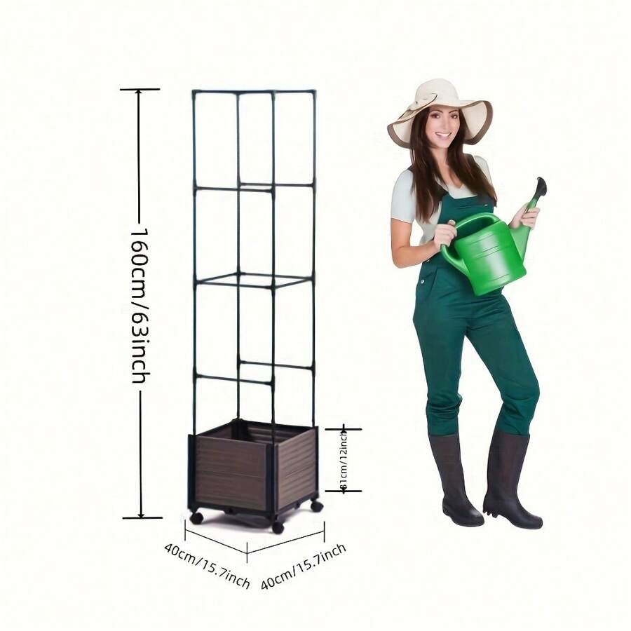 HOT-Raised Garden Bed Planter Box With Trellis, Plant Tomato Planter ...