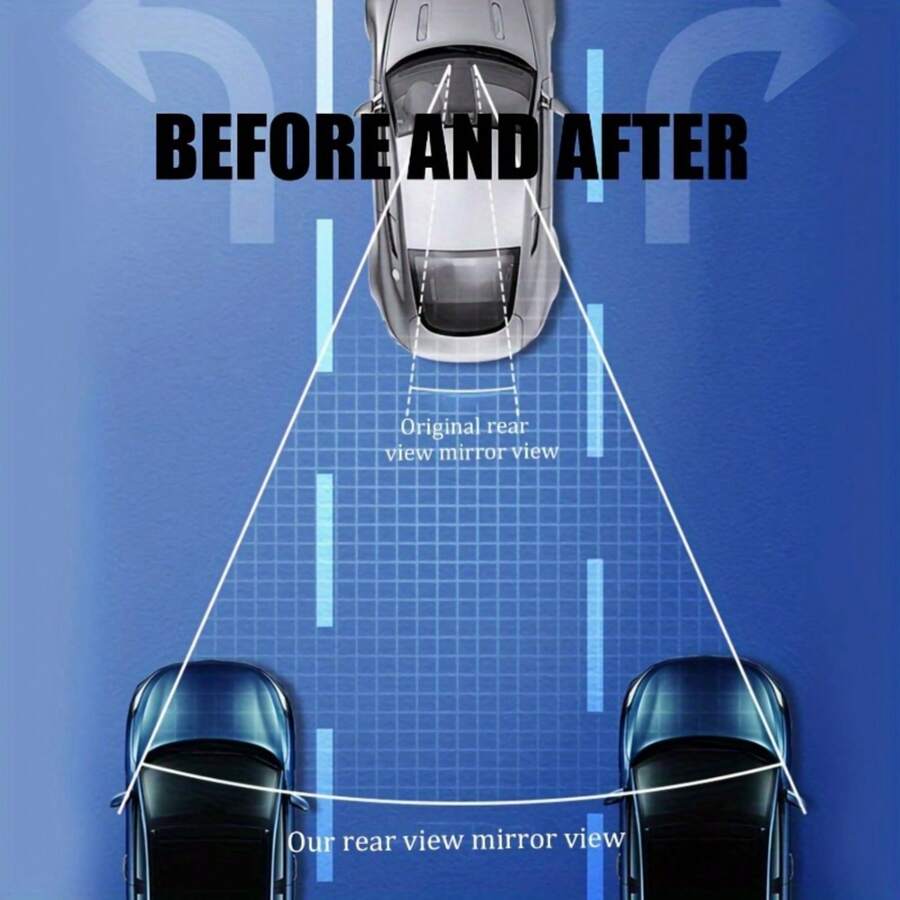 Easypie Selection 1pc Car Wide-Angle Rearview Mirror Curved Surface ...