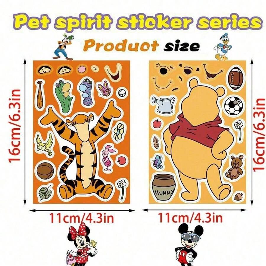 Disney 8 Sheets Elsa Princess Puzzle Stickers Make-A-Face Funny ...