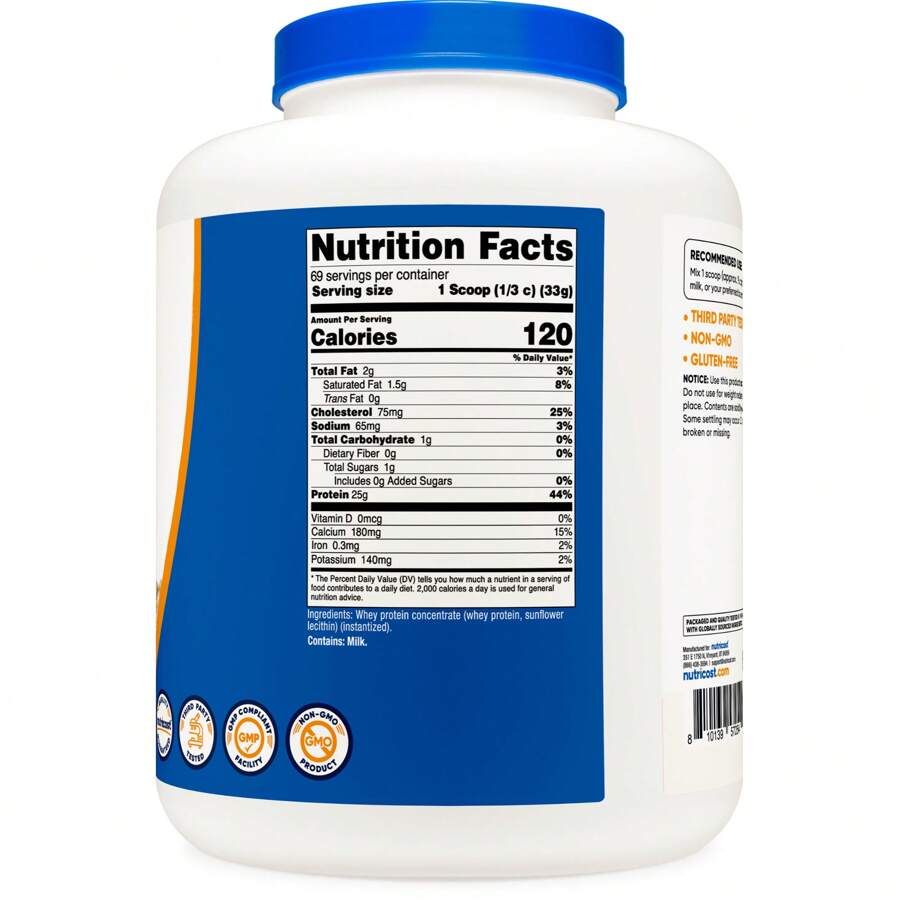 Nutricost Whey Protein Powder, Unflavored, 5 Pounds - From Whey Protein ...