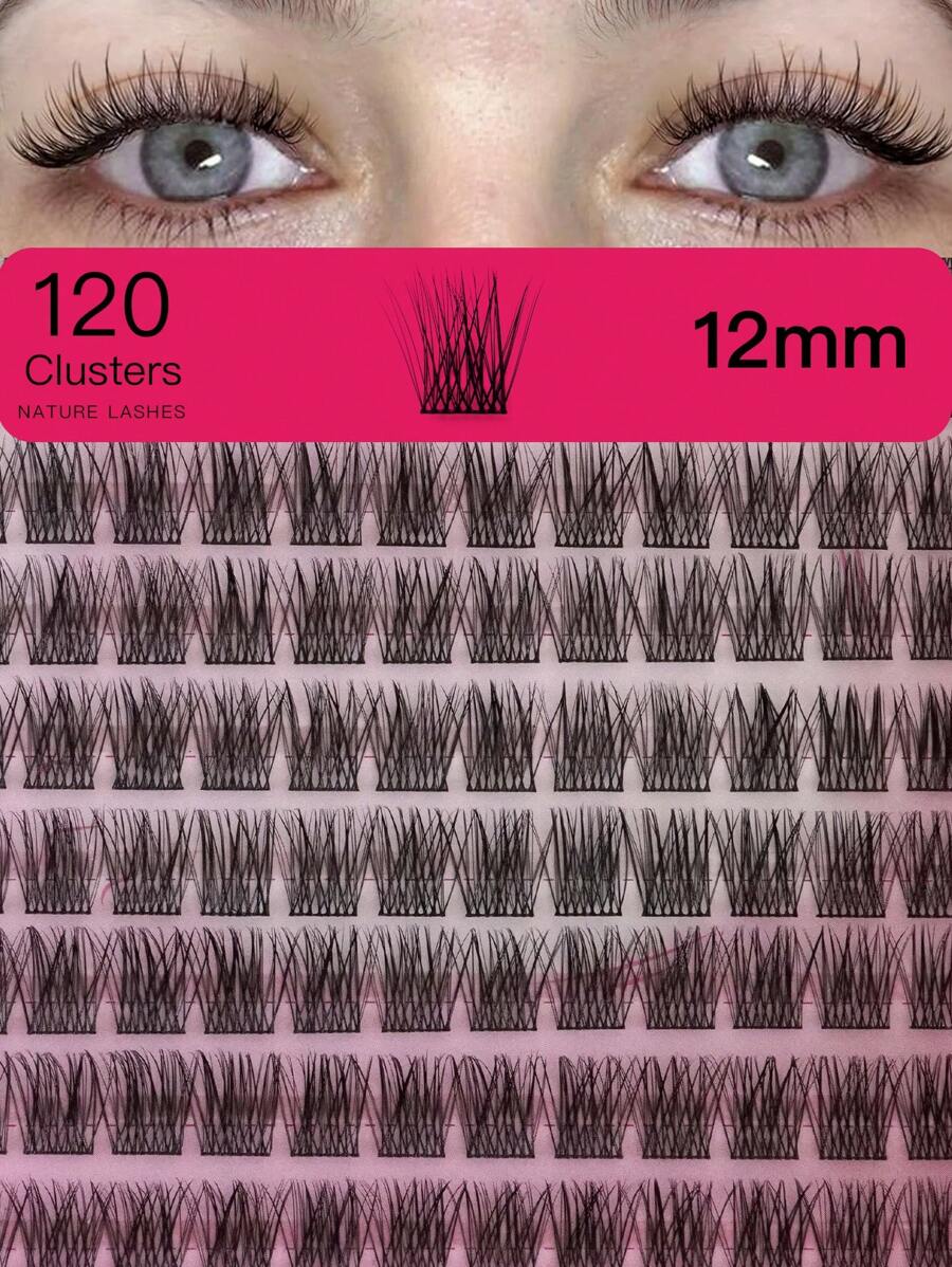 120 Cluster 10 Rows Individual Cluster Extension Fake Lashes C 0.07 8 ...