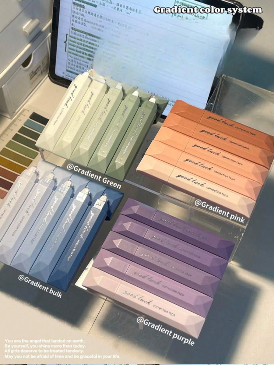 5pcs Gradient Correction Tape, Basic Student Stationery | SHEIN USA