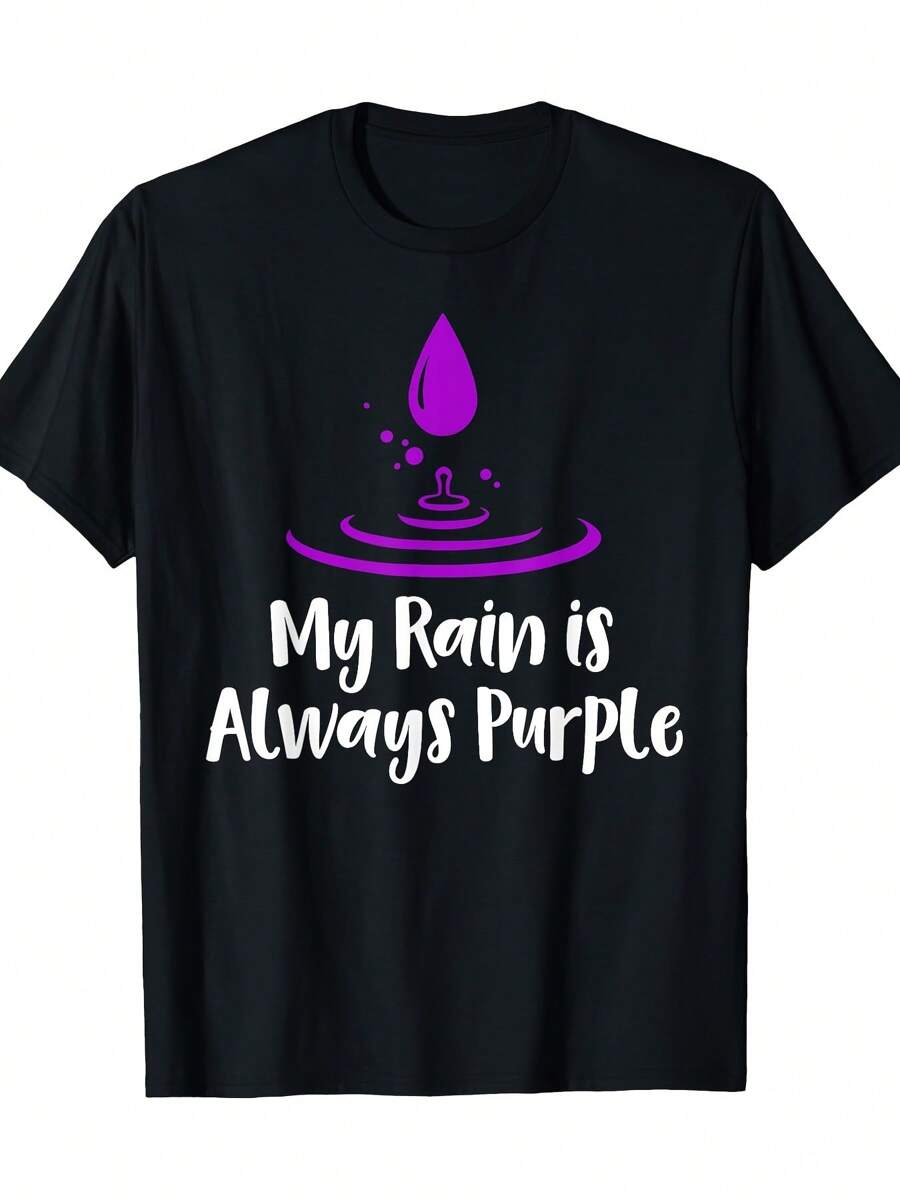 My Rain Is Always Purple 100% Cotton T-Shirt | SHEIN USA