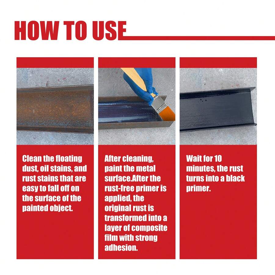 rayhong Rust-Free Primer Car Rust Converter Metal Renovation Loose Rust ...